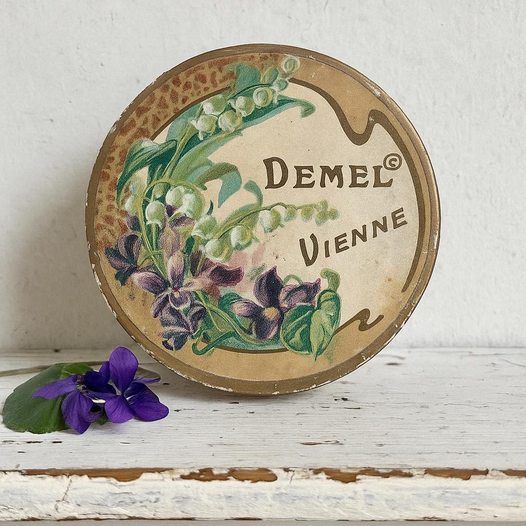 Antique Candy Box | Vintage Cardboard Storage With Violets & Lilies of ...