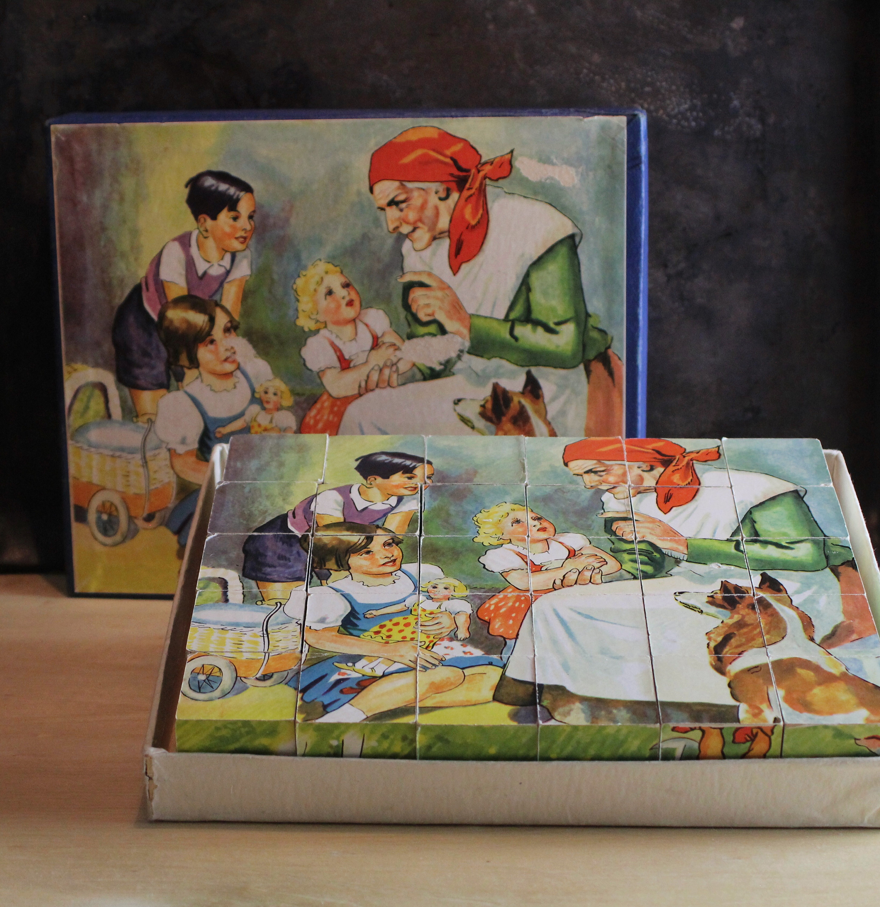 Vintage Block Puzzle Children's Puzzle Wooden Block - Etsy