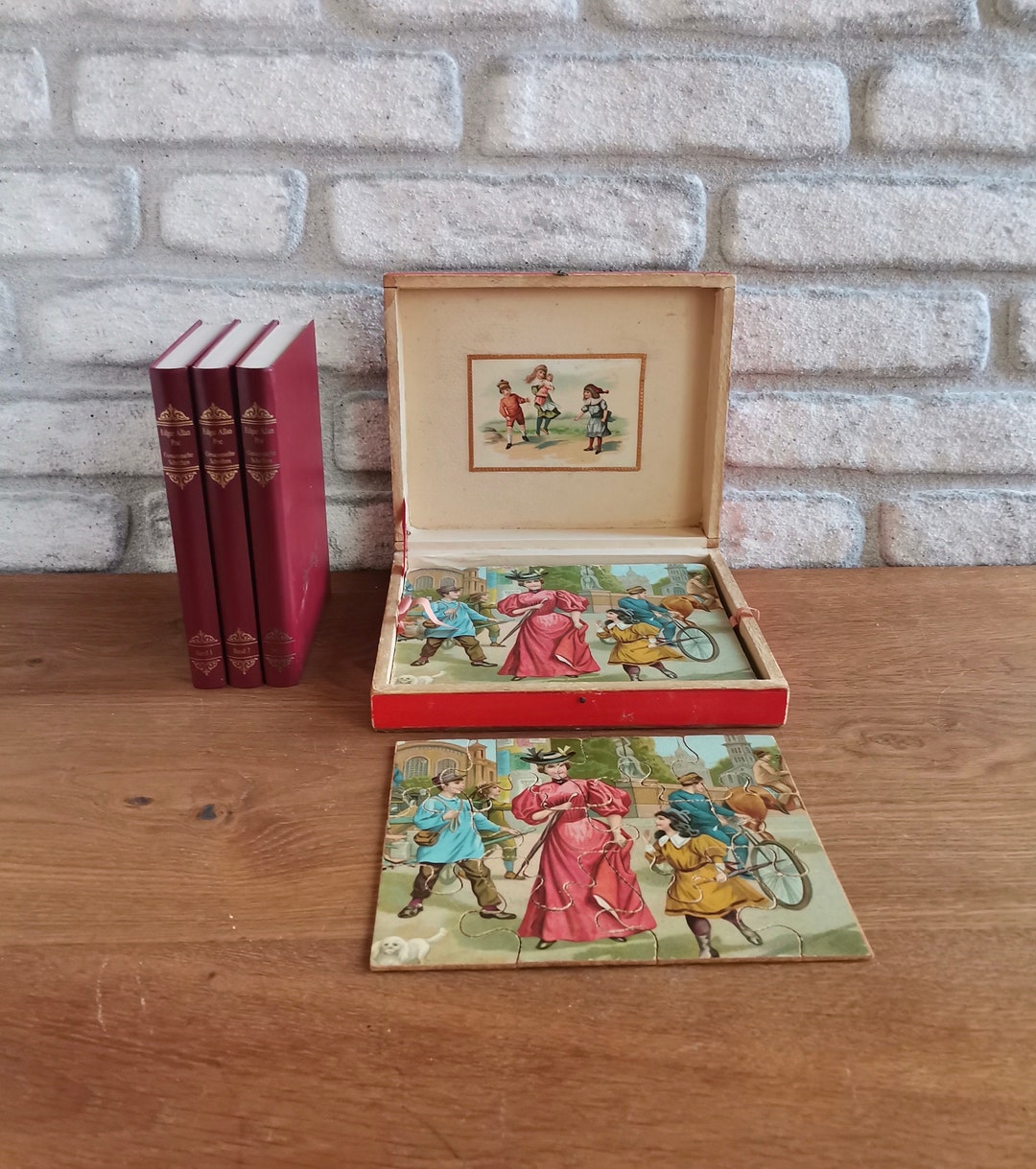 Antique Jigsaw Puzzle | Easy Children’s Puzzle | Motifs of Children ...
