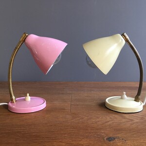 Vintage Gooseneck Desk Lamps Set of Two Light Pink & Cream Duo Mid ...