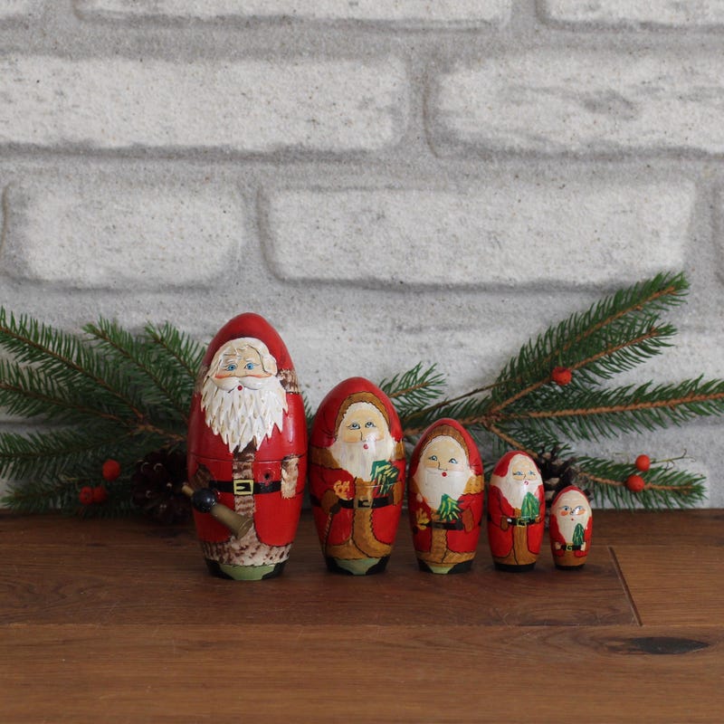 Santa Nesting Dolls - Etsy