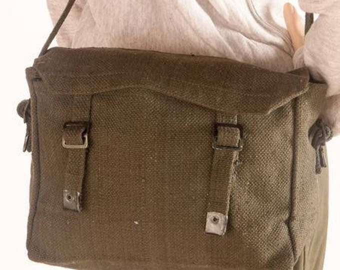 Vintage Messenger Bag Green Military Army Canvas Bag Soviet Unused USSR ...