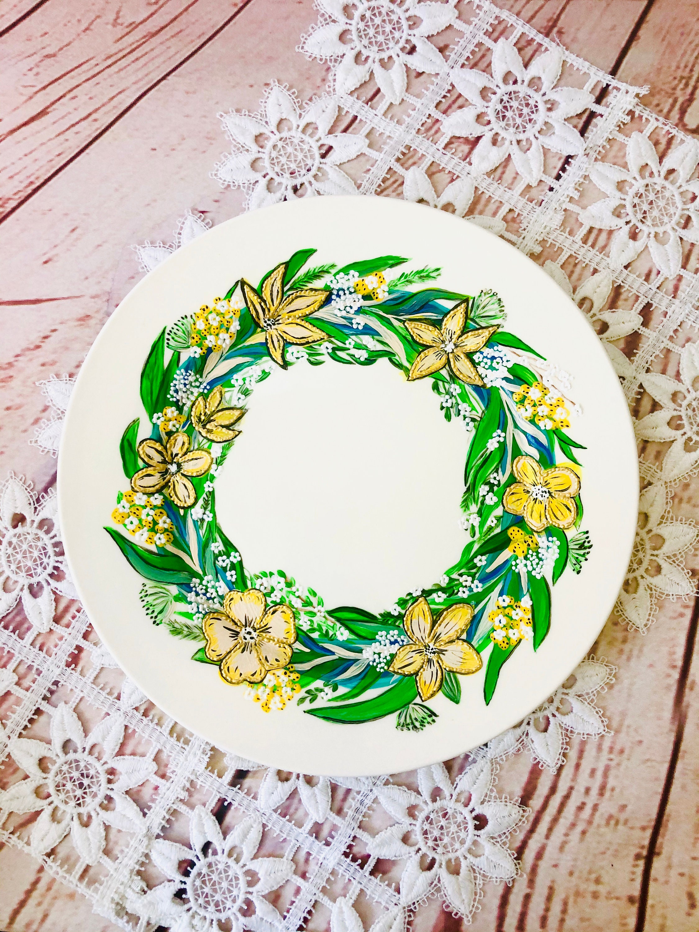 Decorative Hand Painted Plate Gift Plate Shelf Decor - Etsy