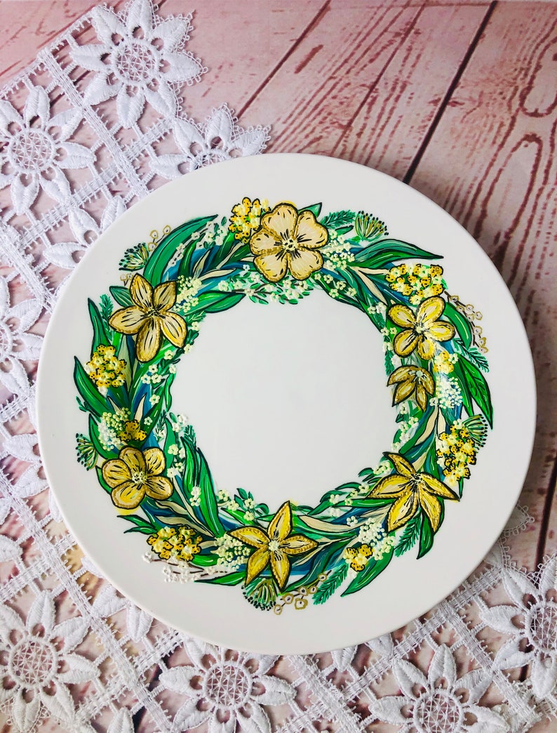 Decorative Hand Painted Plate Gift Plate Shelf Decor - Etsy