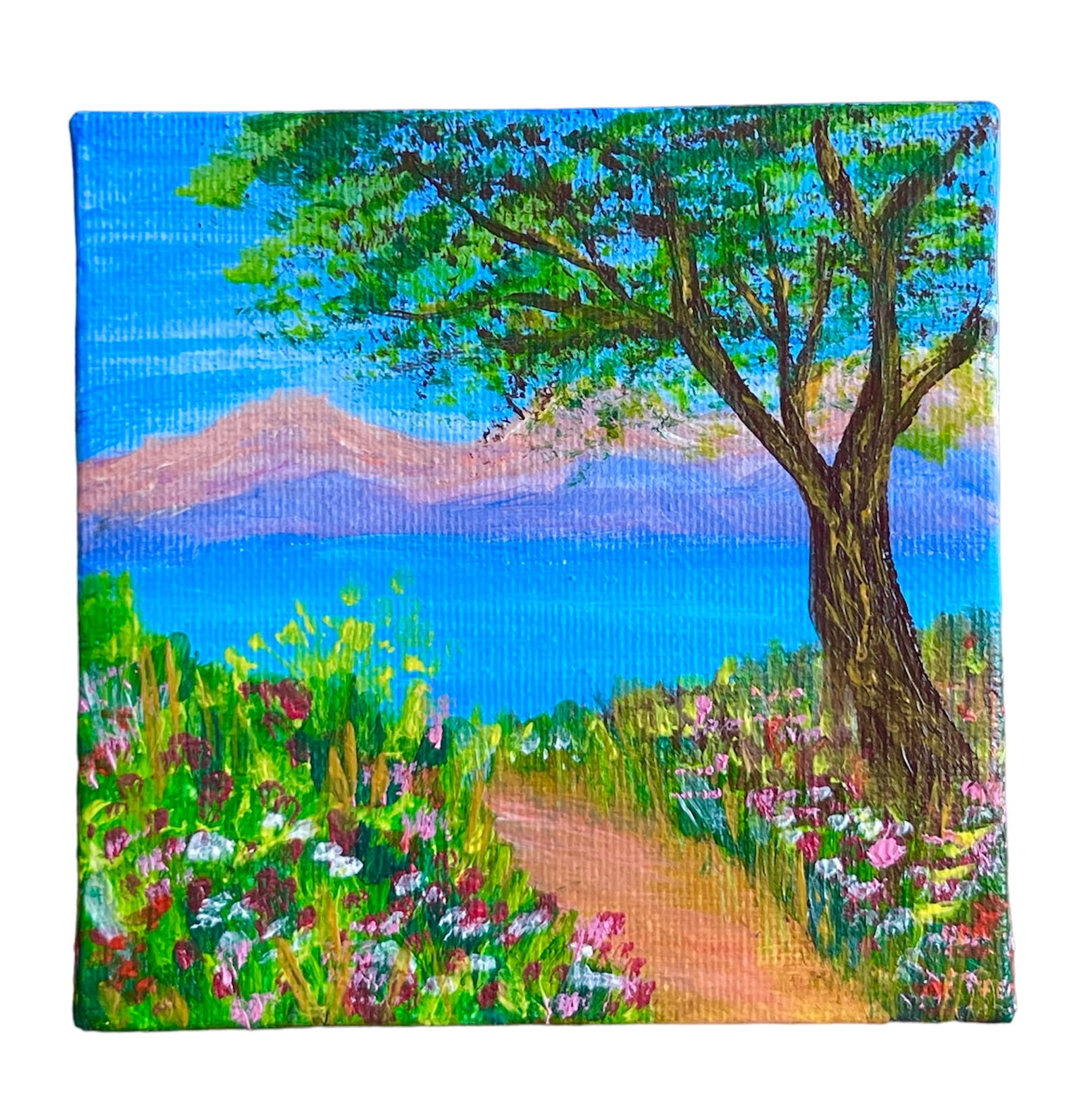 Small Gift , Mini Paintings on Canvas Original 4/4 Inches, Tranquil ...