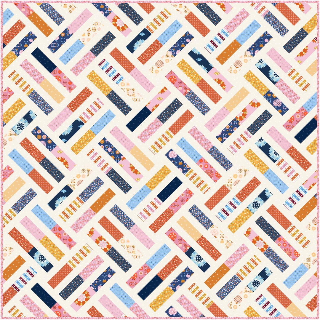 Wayward PDF Digital Quilt Pattern by Pieced Just Sew, Jelly Roll or Fat ...