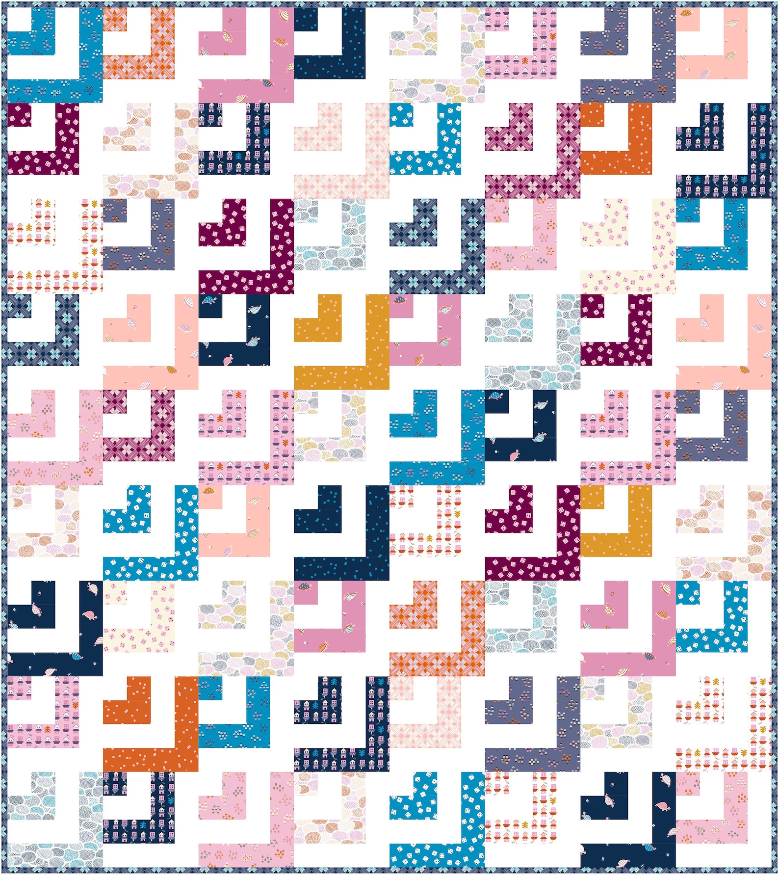 Log Jam PDF Digital Quilt Pattern by Pieced Just Sew, Jelly Roll or Fat ...