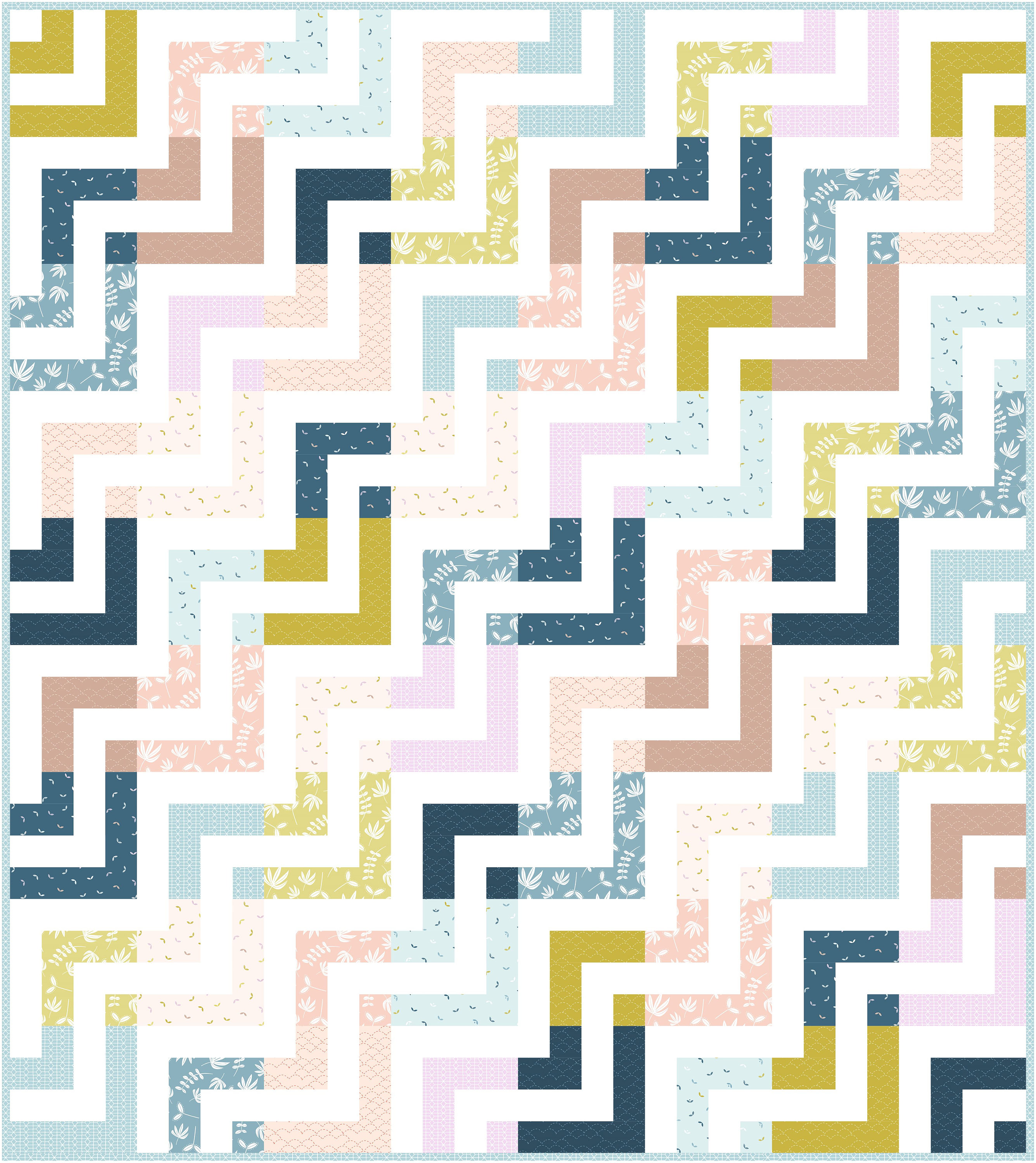 Log Jam PDF Digital Quilt Pattern by Pieced Just Sew, Jelly Roll or Fat ...