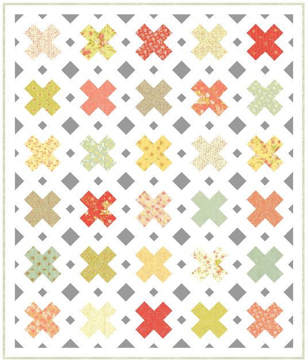 Blooming Kisses PDF Digital Quilt Pattern by Pieced Just Sew, Layer ...