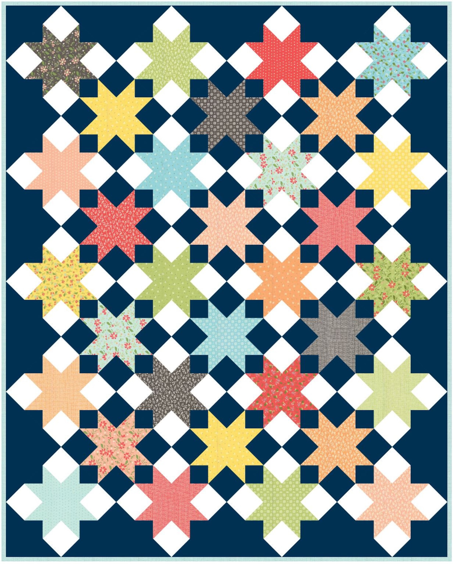 Shining Stars PDF Digital Quilt Pattern by Pieced Just Sew, Fat Quarter ...