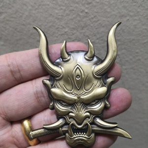 2106-001 - Metallic Hannya Mask Car Decal - Prajna Demon Noh Mask ...