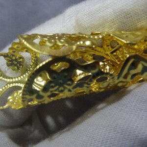 CLAW-GOLD(12CM) - Set of 5 or 10 Steel Gold Filigree Adjustable Claws ...