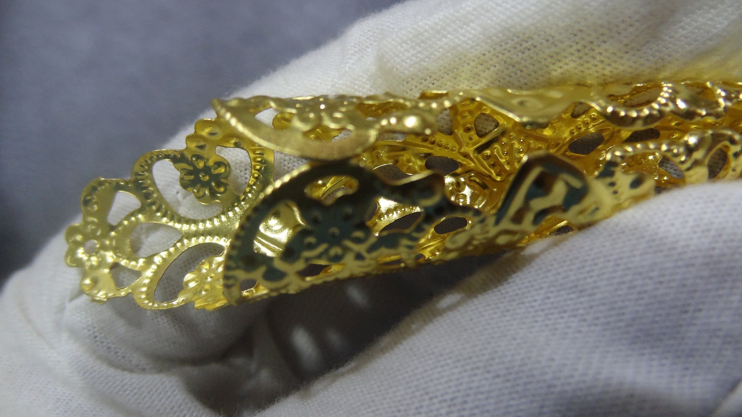 CLAW-GOLD12CM Set of 5 or 10 Steel Gold Filigree - Etsy