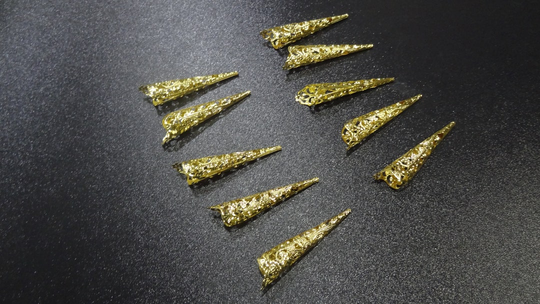 Claw-gold(9cm) - Set of 5 or 10 Stainless Steel Gold Filigree ...