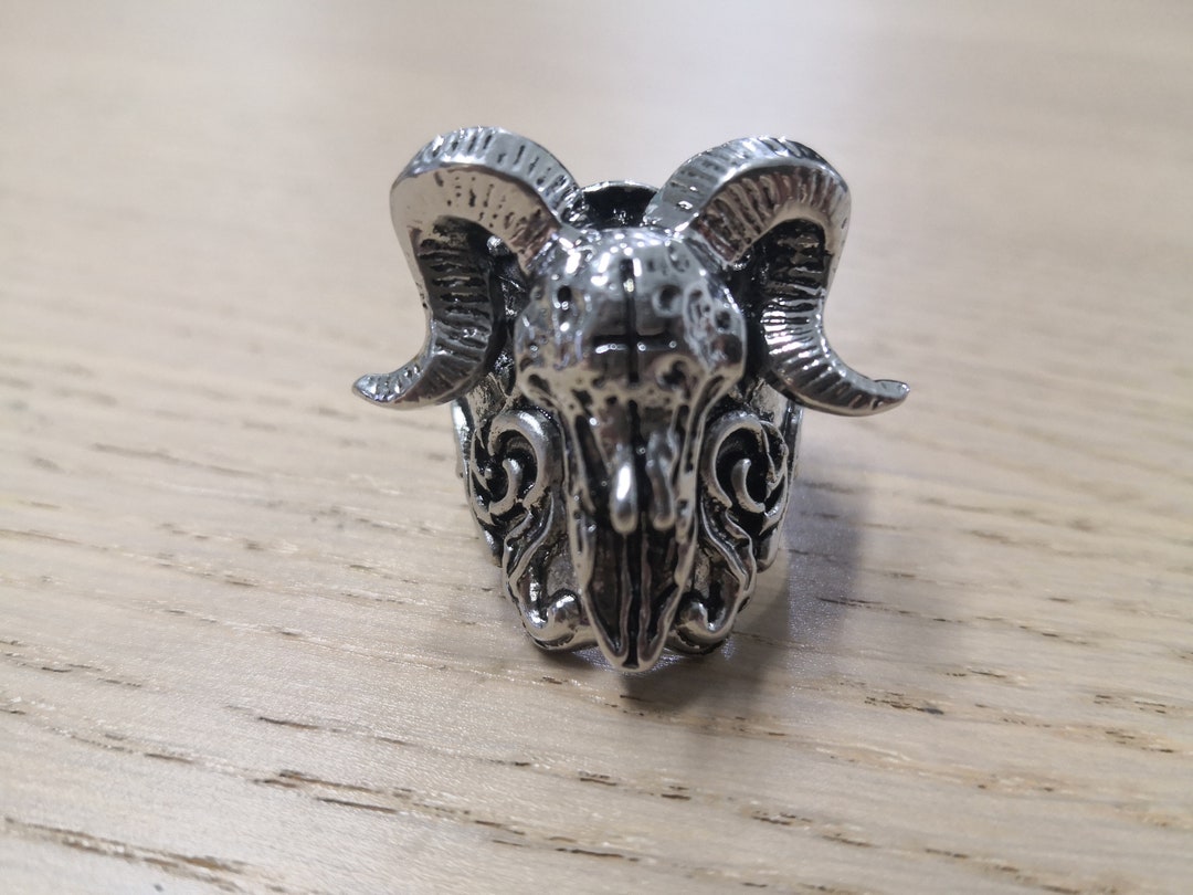 2101-1201 - Stainless Steel Ram/ Sheep Satanic Ring - Goat Ring - Sheep ...