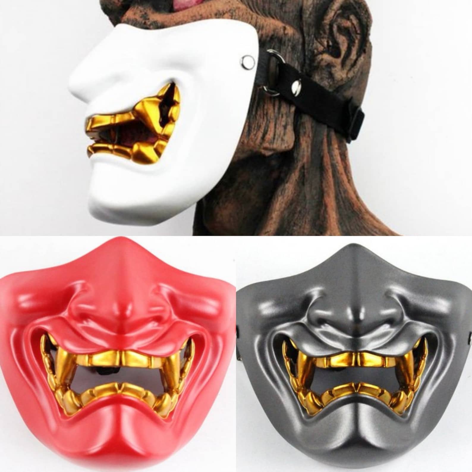 2005-61 Half Face Resin Hannya Mask Prajna Demon Noh Mask - Etsy