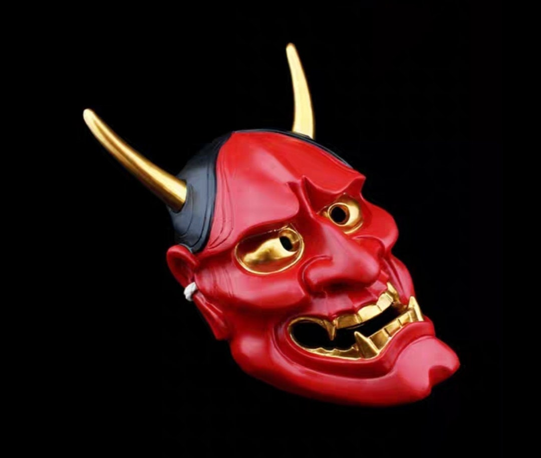 2011-1701 - Resin Hannya Mask - Red Prajna Demon Noh Mask Hannya Devil ...