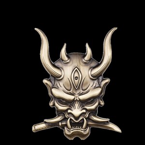 2106-001 - Metallic Hannya Mask Car Decal - Prajna Demon Noh Mask ...