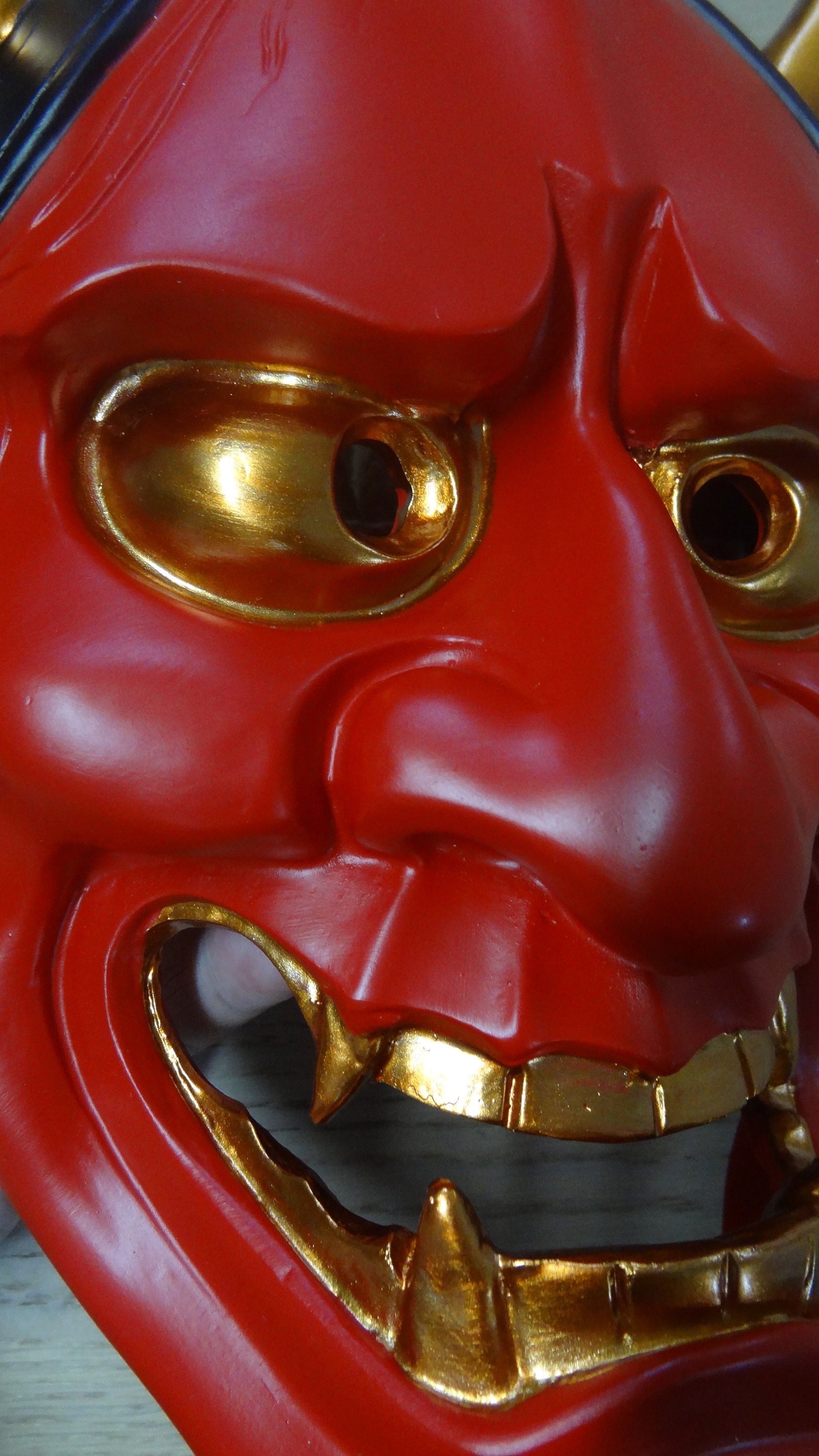 2011-1701 Resin Hannya Mask Red Prajna Demon Noh Mask | Etsy