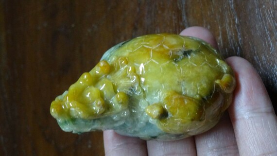 2005-114 - Jadeite Carving - Dragon Turtle With Baby … - Gem