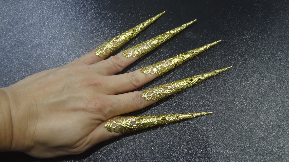 CLAW-GOLD12CM Set of 5 or 10 Steel Gold Filigree - Etsy