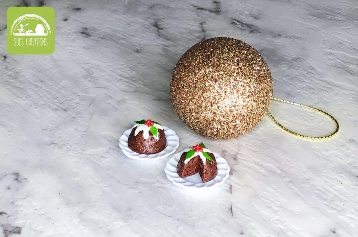 Miniature Christmas Pudding on a Plate - 1:12 Scale - Etsy