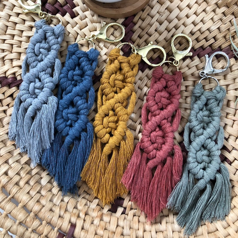 Handmade Macramé Keychain | Etsy