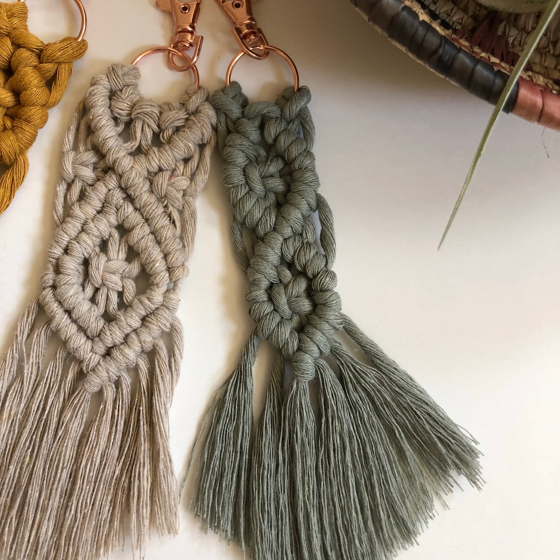 Macramé Keychain - Etsy