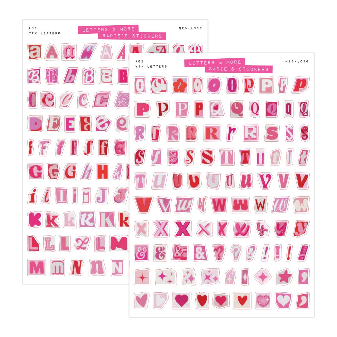 Y2K Letters Set • Letters & More • Sticker Sheet • Junk Journal ...