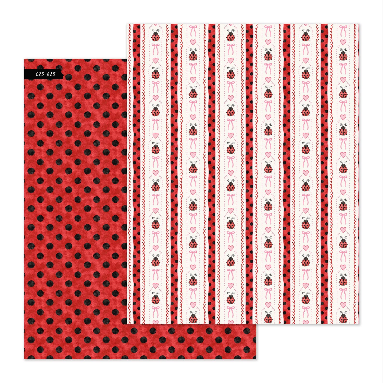 Ladybug Love • Scrapbook Paper • Double Sided Craft Paper • Patterned ...
