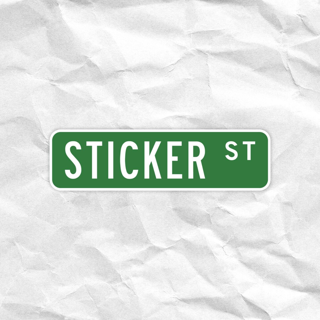 Sticker Street Sign • Vinyl Sticker Decal • Junk Journal Cover Sticker ...