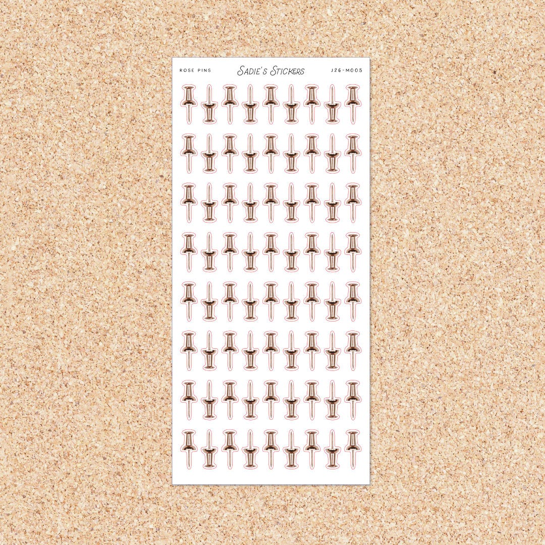 Rose Gold Push Pins • Junk Journal Sticker Sheet • Trinkets & Tidbits ...