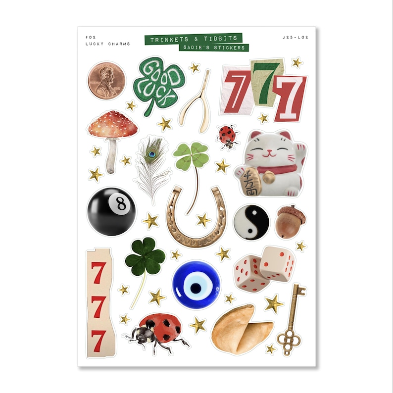Lucky Charms • Junk Journal Sticker Sheet • Trinkets & Tidbits ...