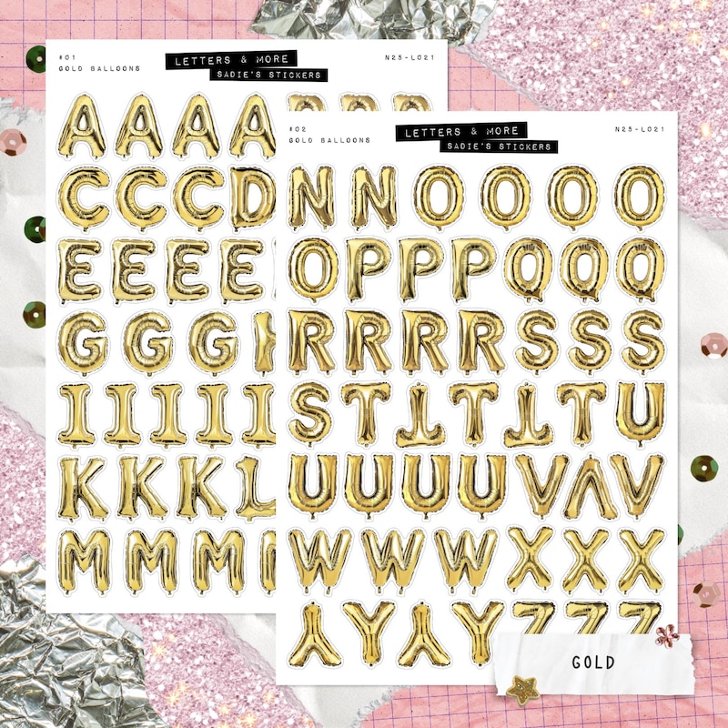 Stickers Letters Gold - Etsy