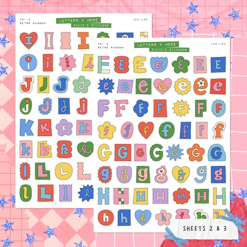 Retro Ransom Alphabet Letters SET • Junk Journal Sticker Sheets ...