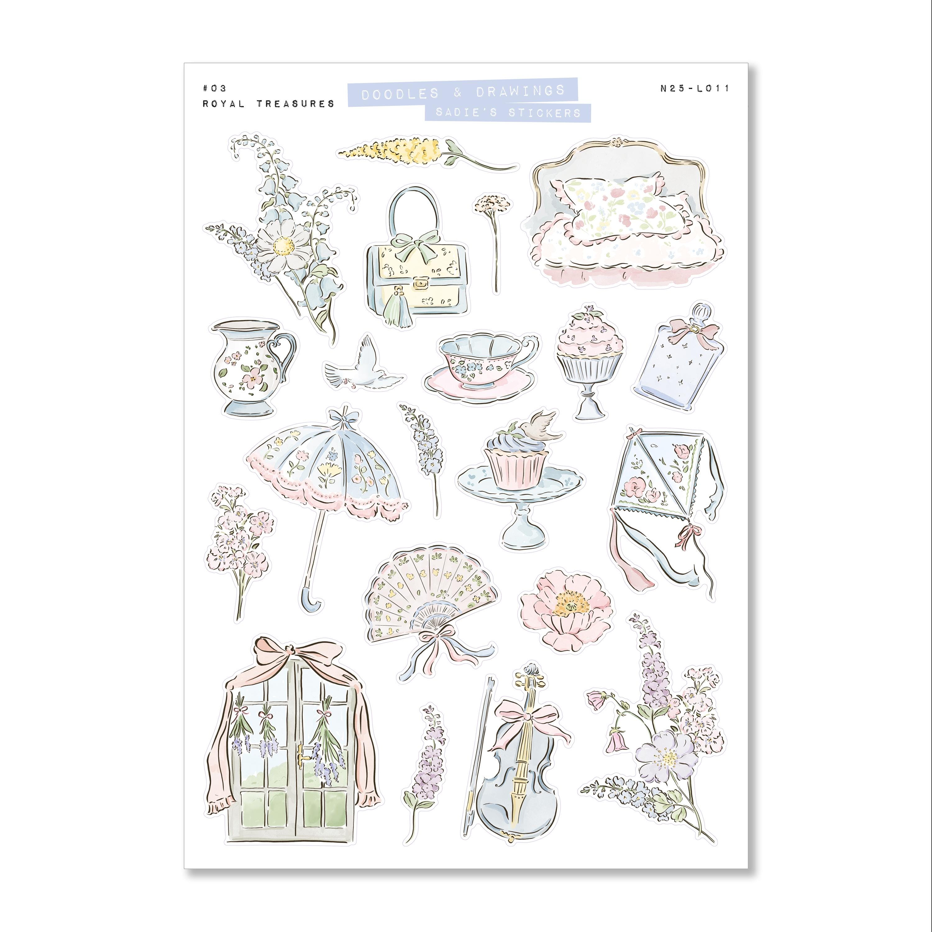 Royal Treasures • Junk Journal Sticker Sheet • Doodles & Drawings ...