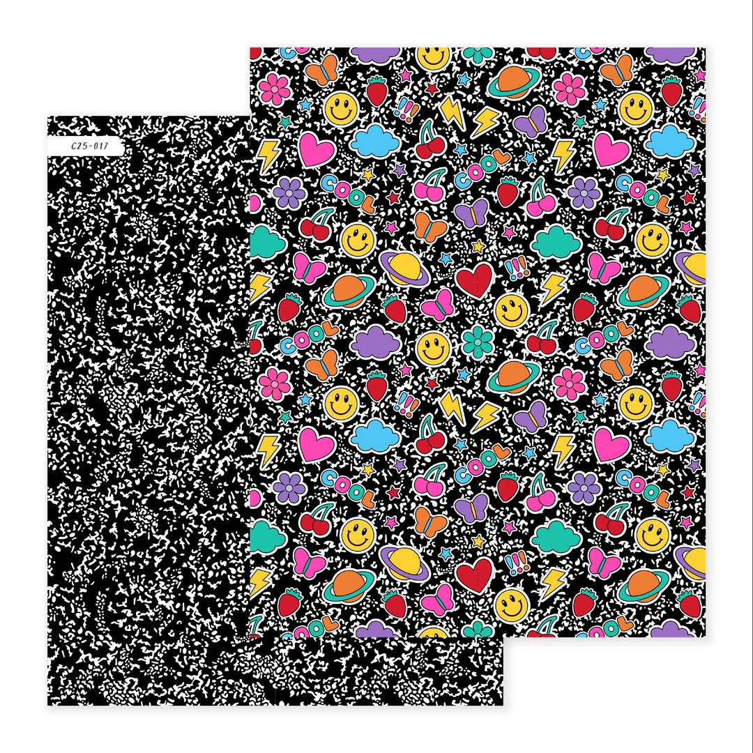 Stickered Composition • Scrapbook Paper • Double Sided Craft Paper ...