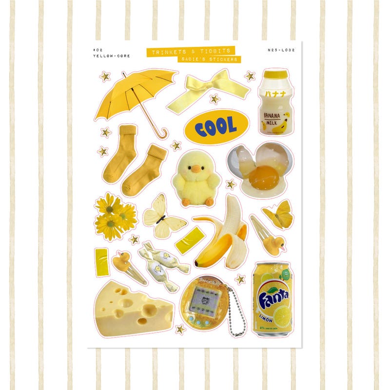Yellow Aesthetic Sticker - Etsy