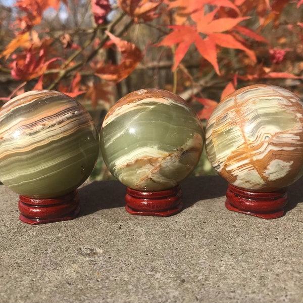 Green Banded Onyx Sphere - Etsy
