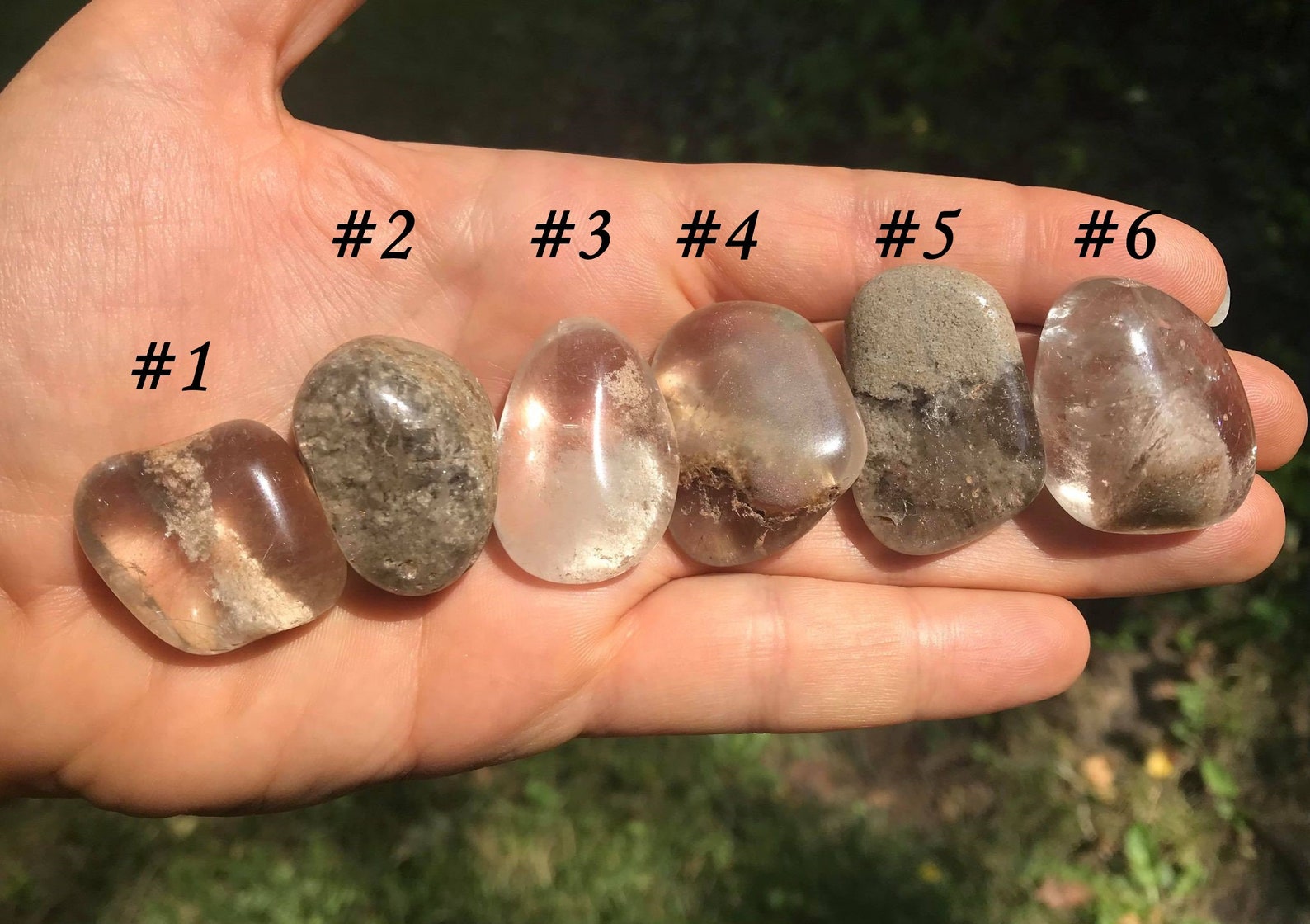 Tumbled Garden Quartz Lodolite Scenic Quartz Included Quartz - Etsy
