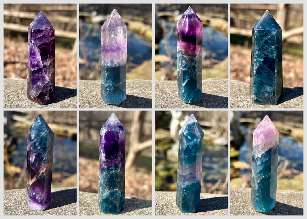 UPDATED Rainbow Fluorite Tower – Polished Fluorite Crystal Point ...