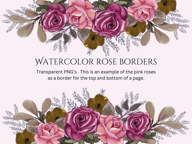 Watercolor Floral Border Designs | Instant Download | Digital ...