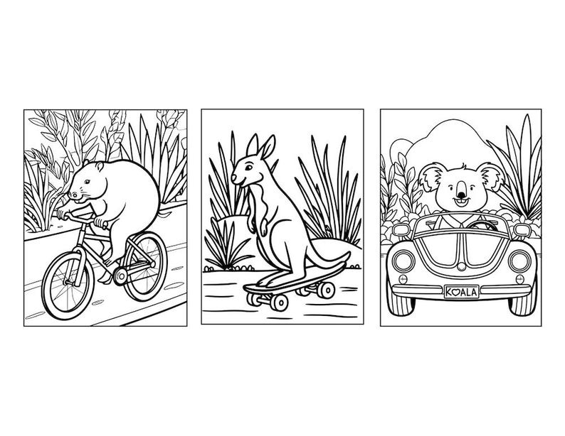 Australian Cute Animals on the Go | Coloring Pages for Kids – 13 Fun ...