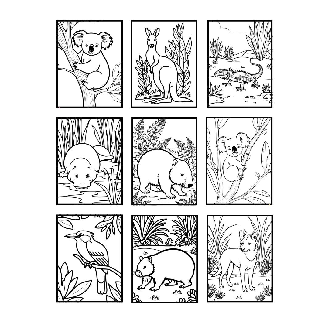 Australia Wildlife Coloring Pages for Toddlers Printable 13-page ...