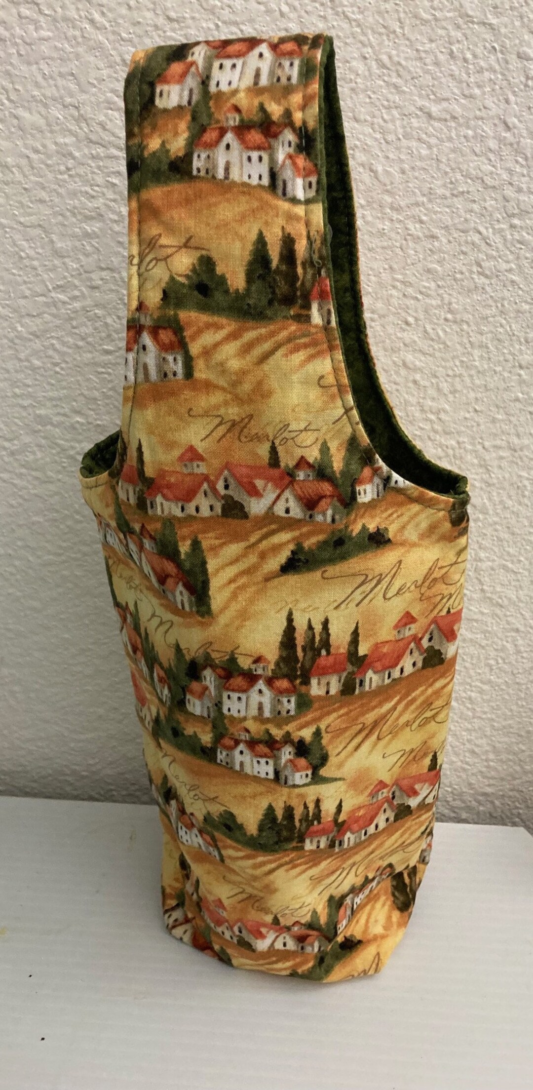 Wine Bottle Tote Italian Countryside Print - Etsy