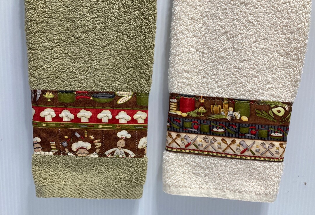 Border Applique Towel-pair Little Chefs - Etsy