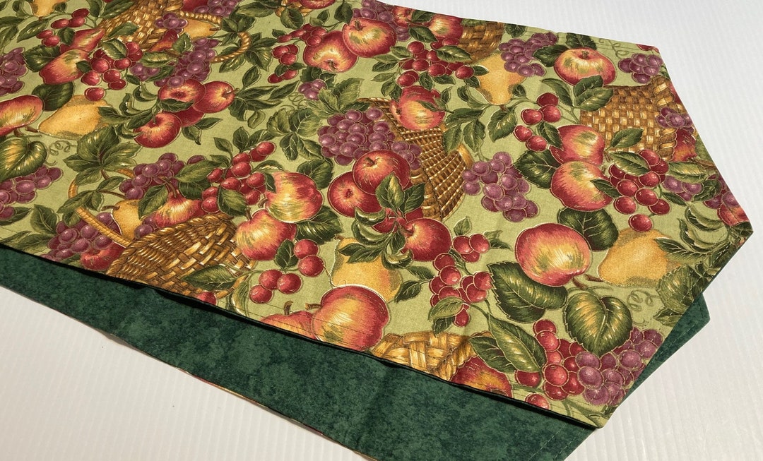 Reversible Table Runner Large Fruit & Baskets - Etsy
