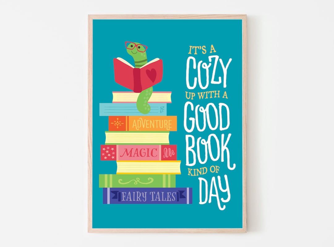 Bookworm Library Art Print: Cozy Reading Nook Decor (digital Download ...