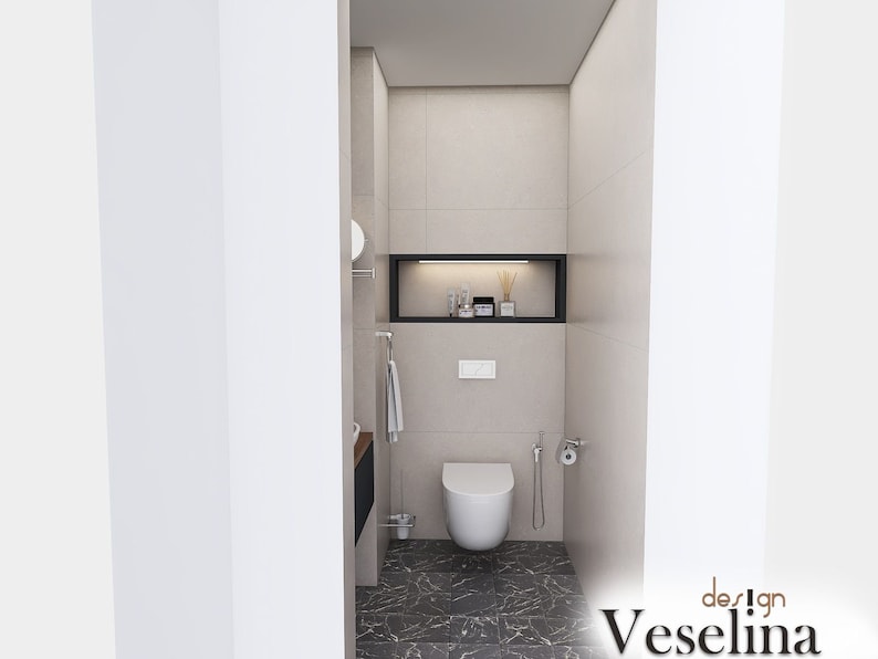 3D Toilet Design, Online Interior Design, Custom Bathroom Plan - Etsy