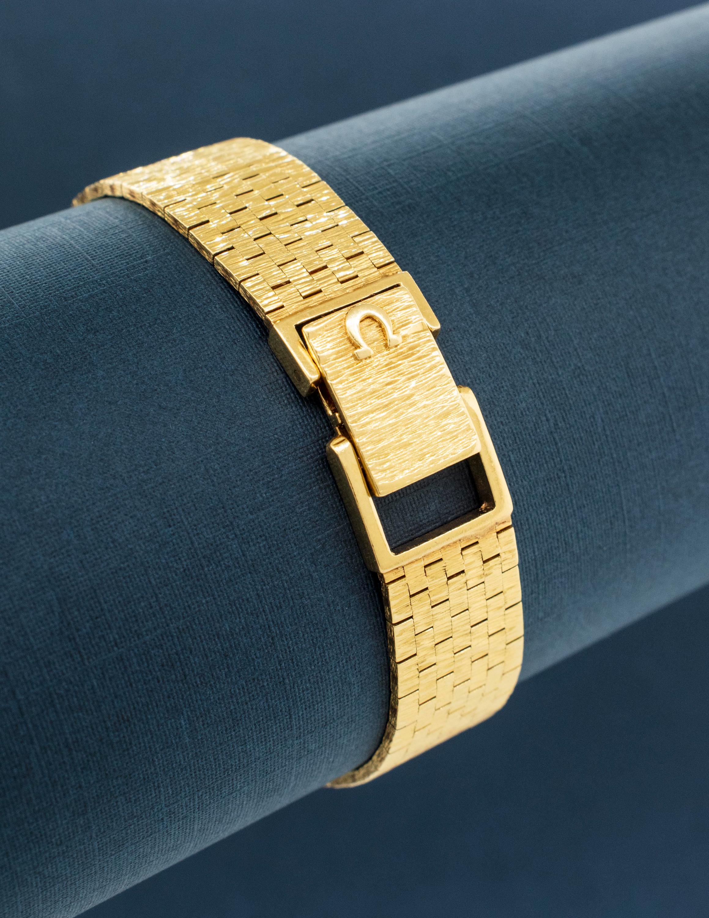14K Yellow Gold Omega Watch With Brick Style Band - Etsy
